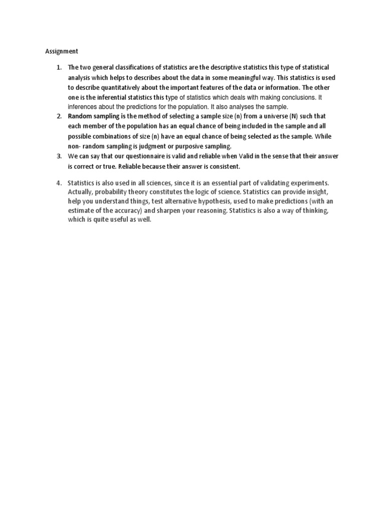 Answer To Assignment | PDF