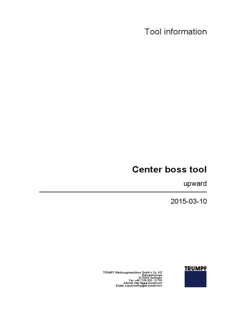 Center Boss Tool Upwards - WZ15en | PDF