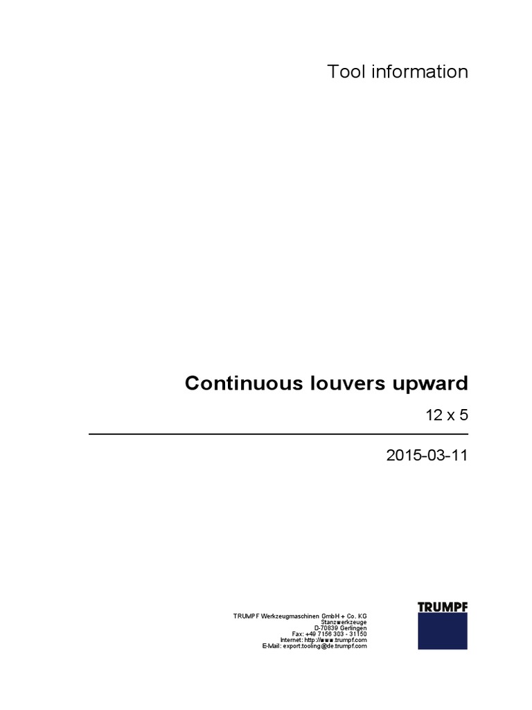 Continuous Louvers 12x5 Upwards - WZ9en | PDF | Metalworking ...