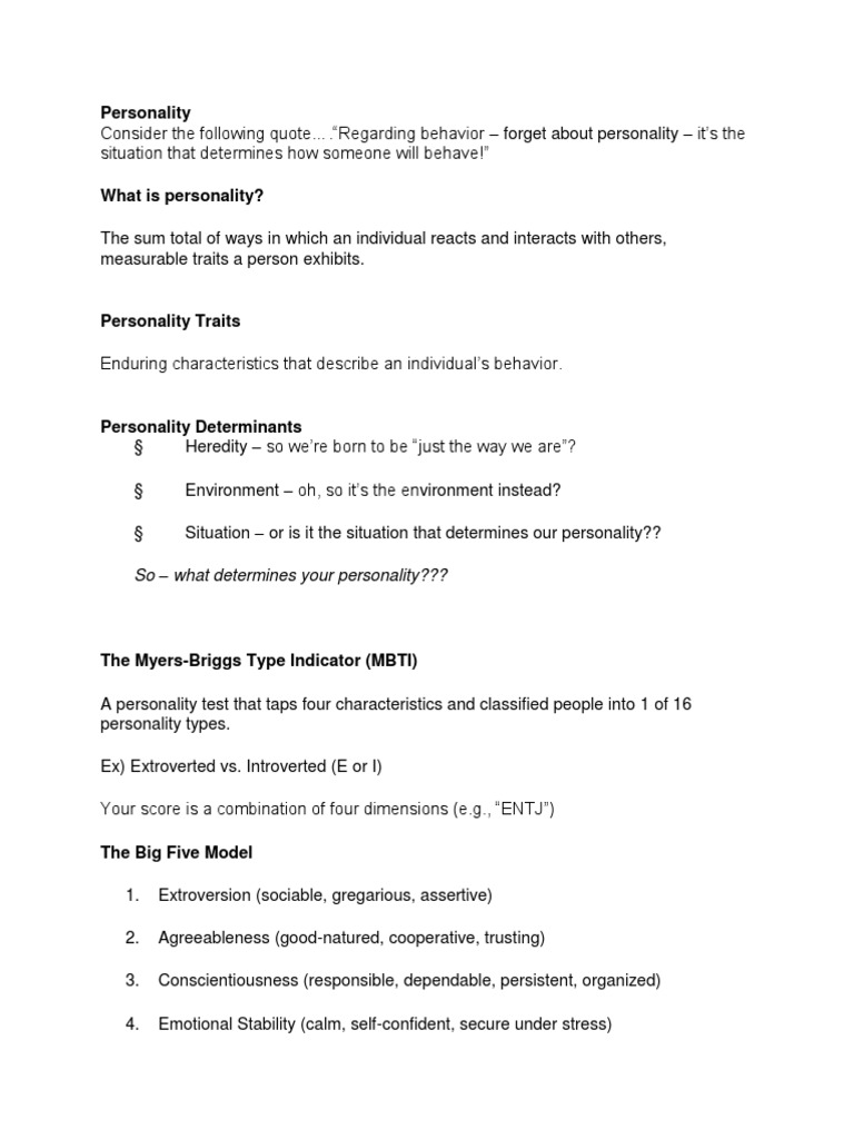 Personality and Value Presentation | PDF | Value (Ethics ...