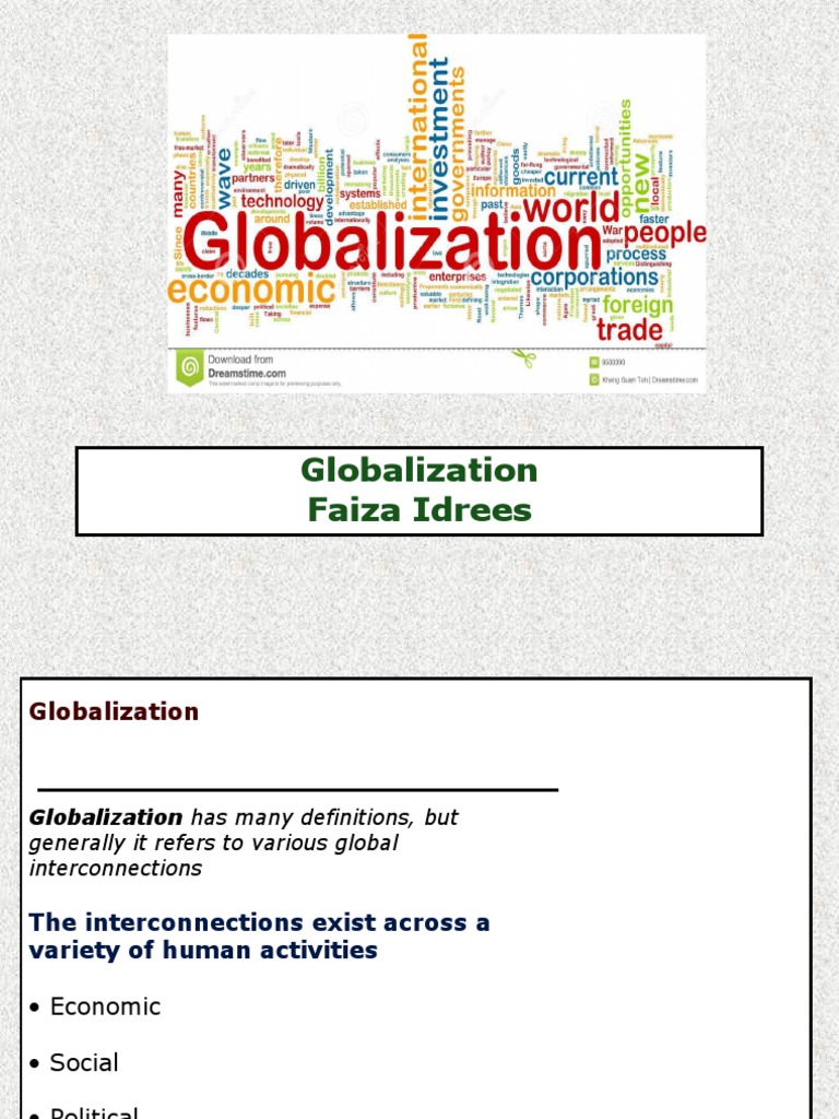 Globalization Faiza Idrees | PDF | Economic Globalization | Globalization