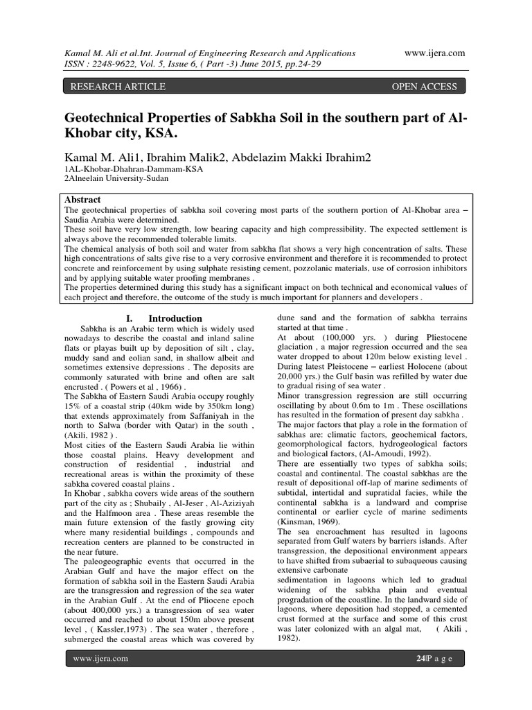 Sabkha Soil Properties PDF | PDF