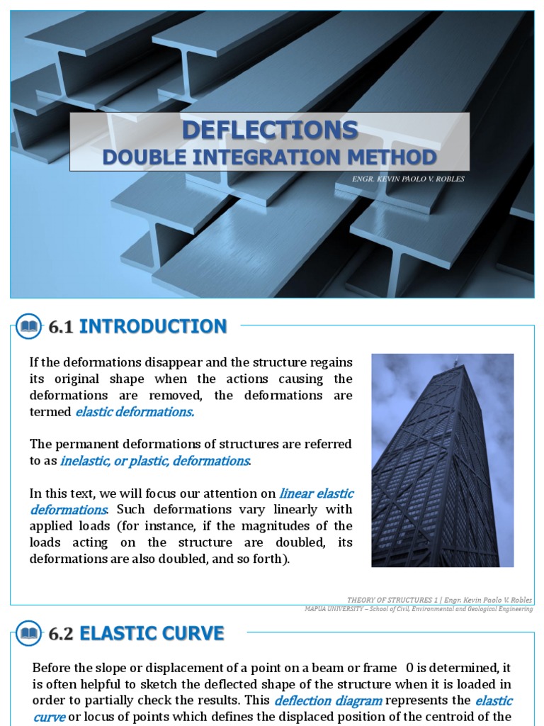 6 CE131P DEFLECTIONS Double Integration Method | PDF | Deformation ...