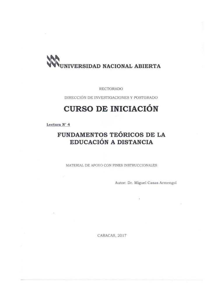Fundamentos Teoricos de La Educacion A Distancia - Una Venezuela | PDF