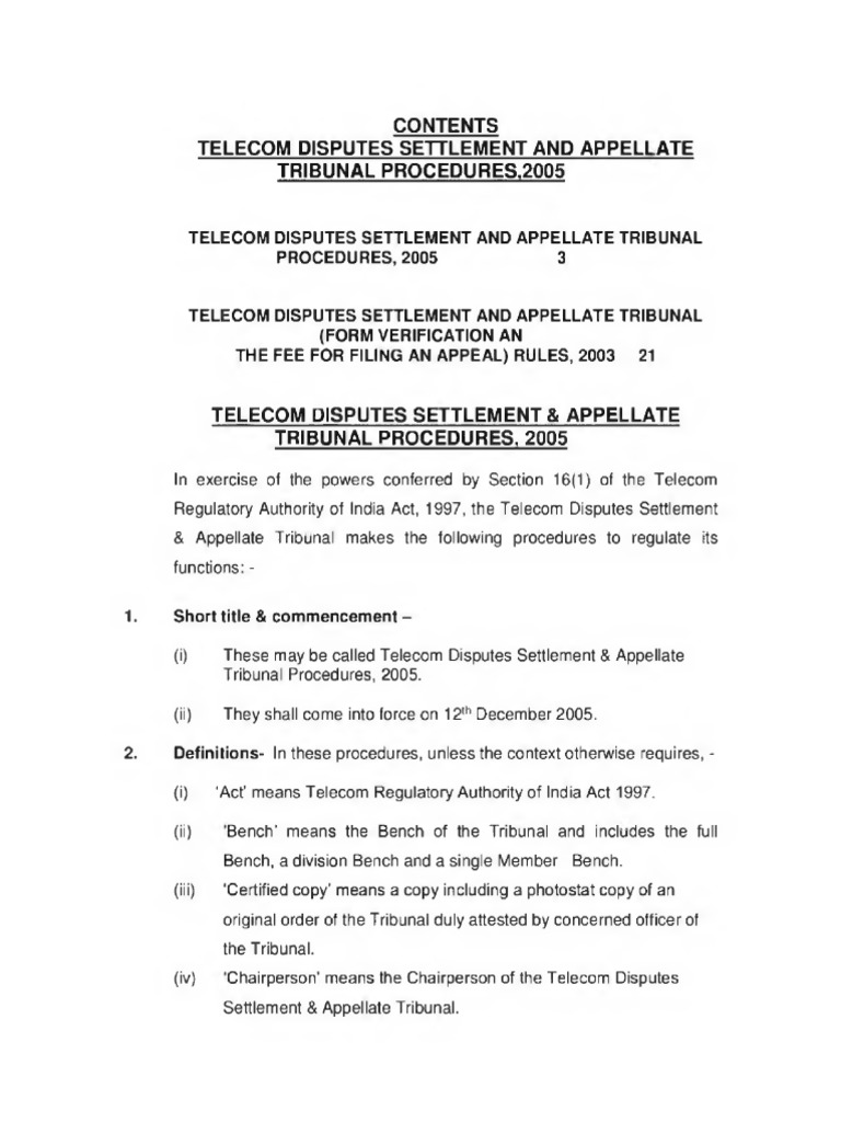 Tdsat Procedure | PDF | Tribunal | Service Of Process