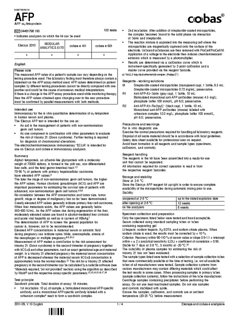 AFP | PDF | Detection Limit | Assay
