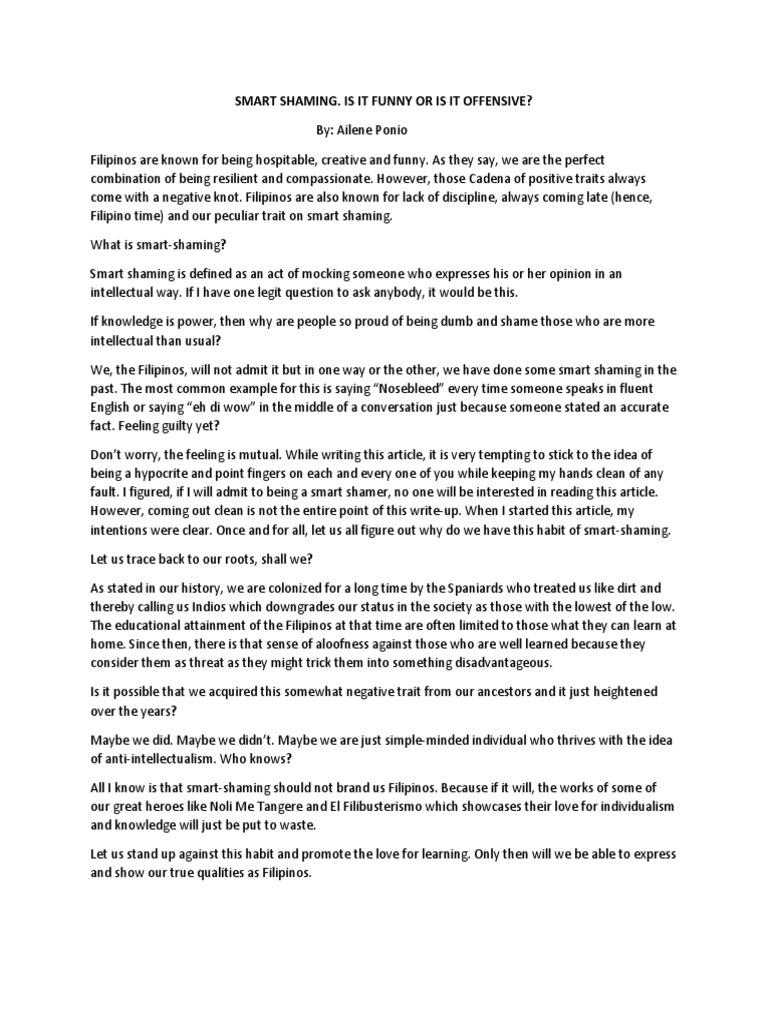 Smart Shaming | PDF | Psychology | Psychological Concepts