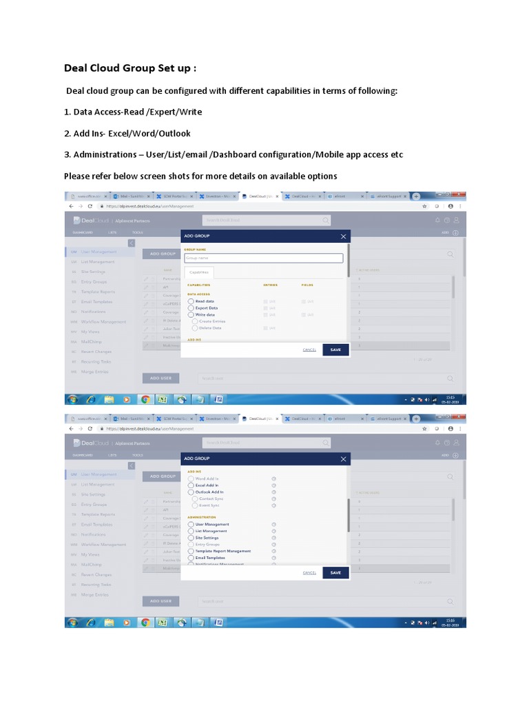 Deal Cloud Group Set Up | PDF | Cloud Computing | World Wide Web