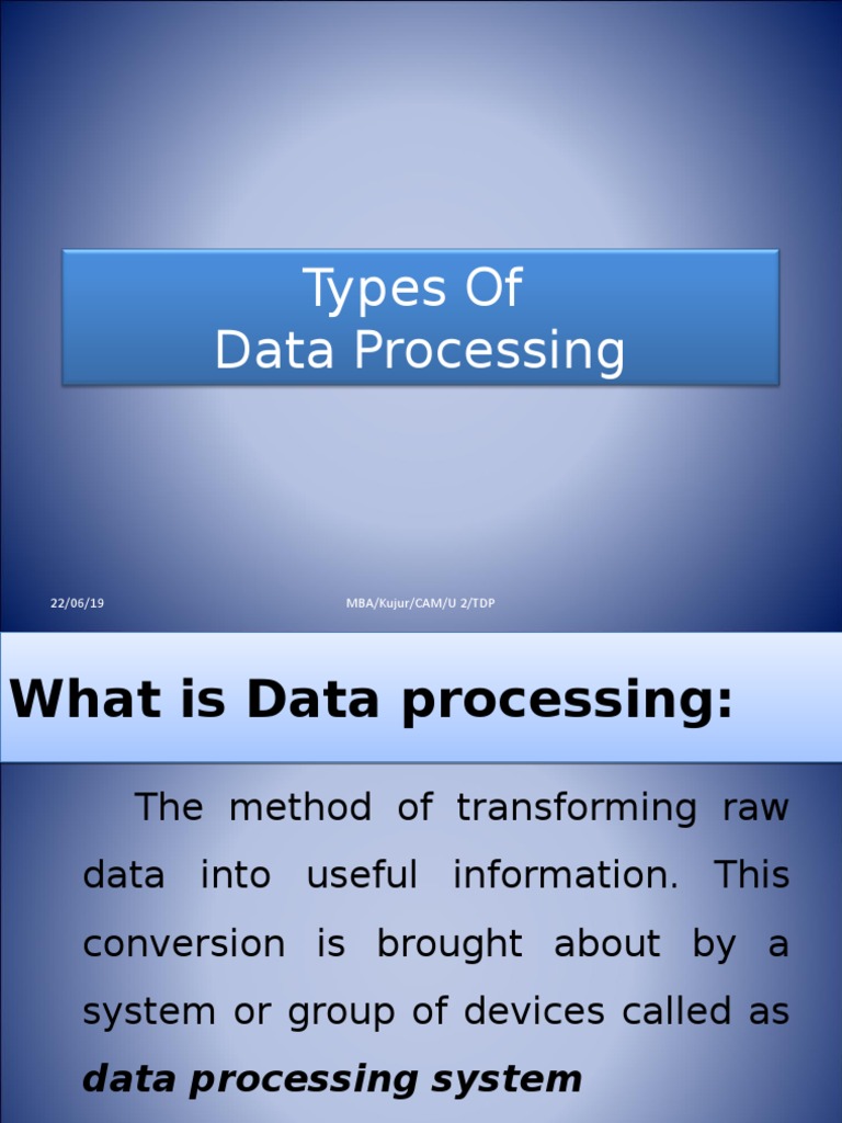 5 - Types of Data Processing | Download Free PDF | Computer Terminal ...