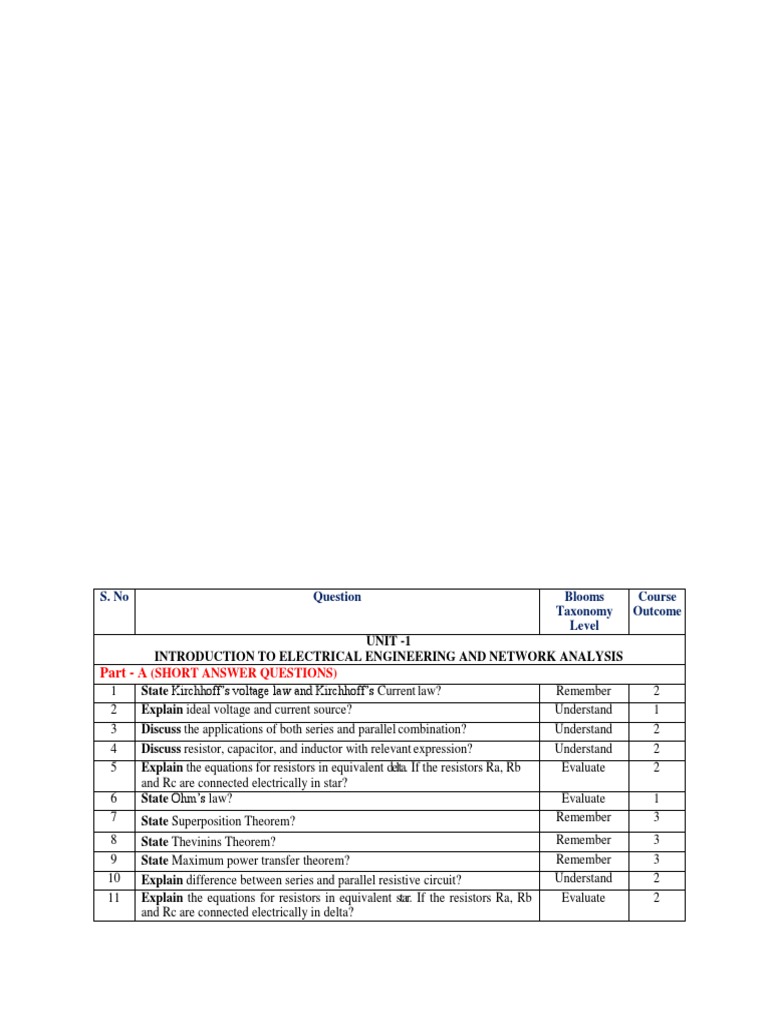 BEE Important Questions PDF | PDF | Transformer | Electric Motor