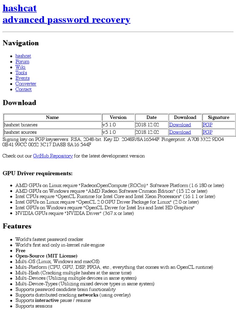 Hashcat - Advanced Password Recovery | PDF | Graphics Processing Unit | Computing