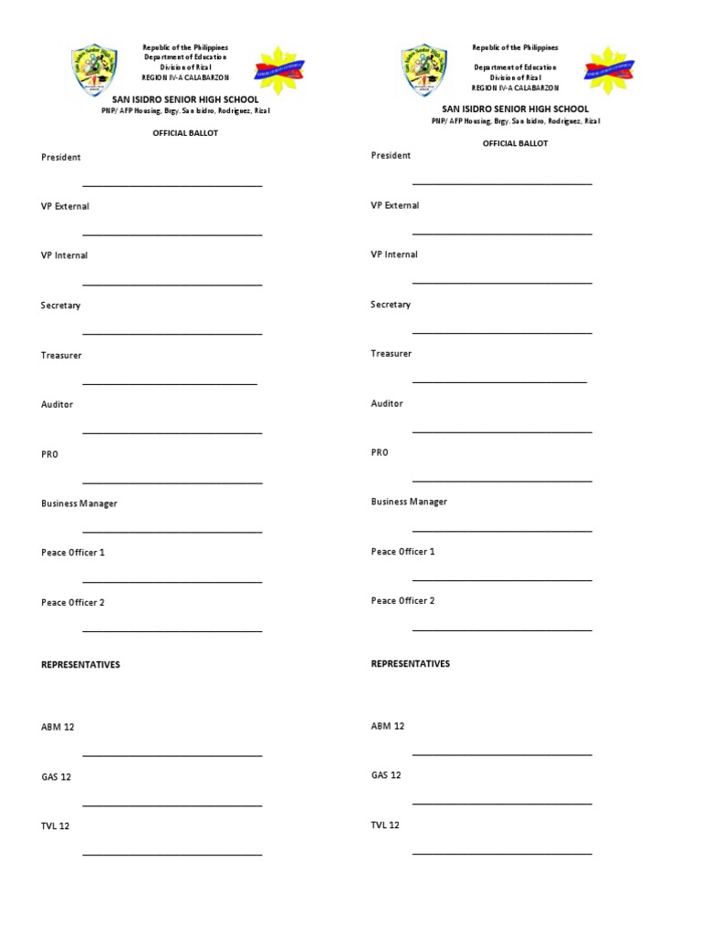 SSG Ballot | PDF | Government Agencies | Public Administration