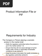Cosmetic Product Information File Guide | PDF