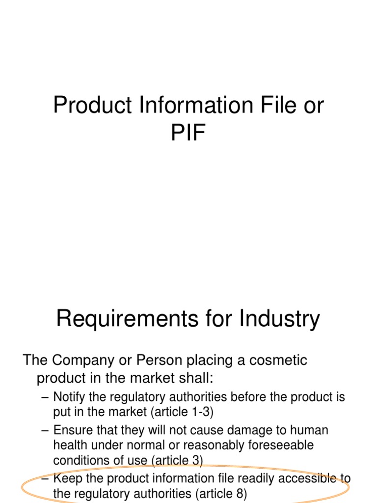 Product Information File or PIF | PDF | Data Analysis | Perfume