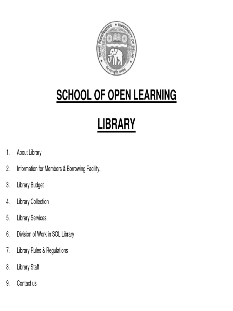 SOL Library PDF | PDF | Libraries | Postgraduate Education