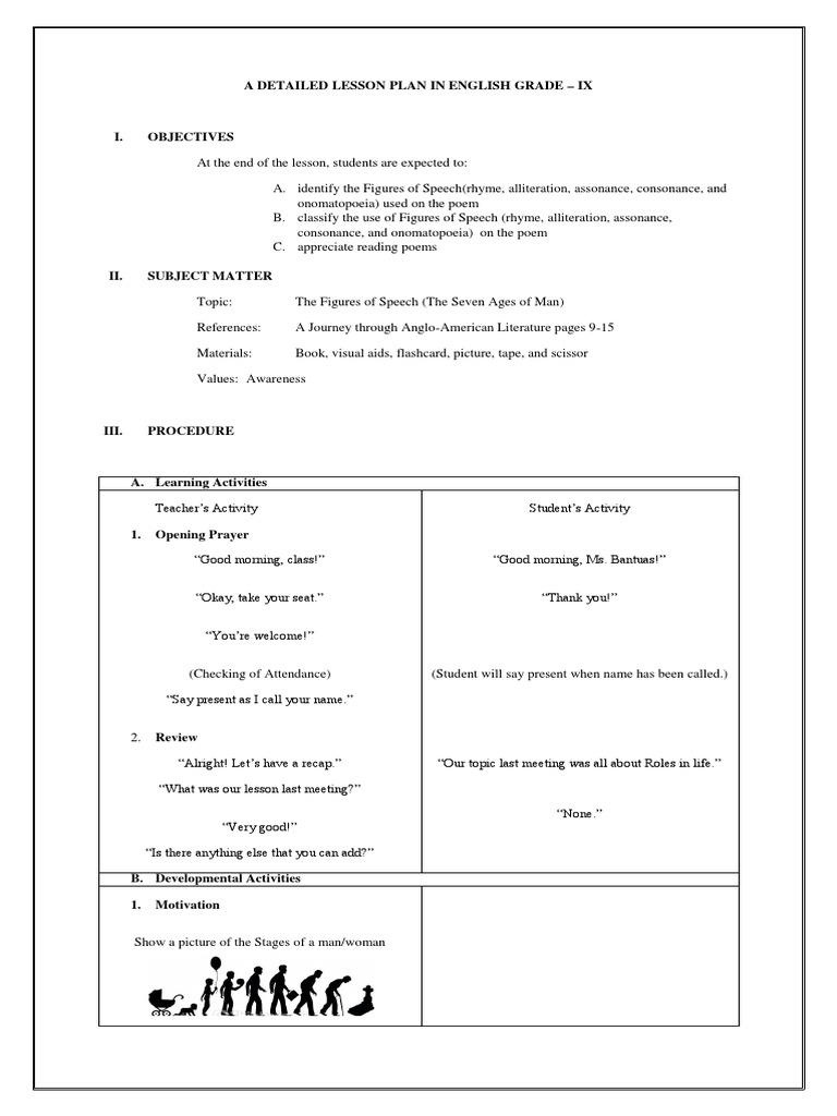 A-Detailed-Lesson-Plan The Seven Ages of Man | PDF | Poetry | Rhyme