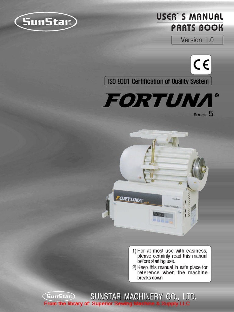 Sunstar Fortuna AC Servo Motor V | PDF | Belt (Mechanical) | Screw
