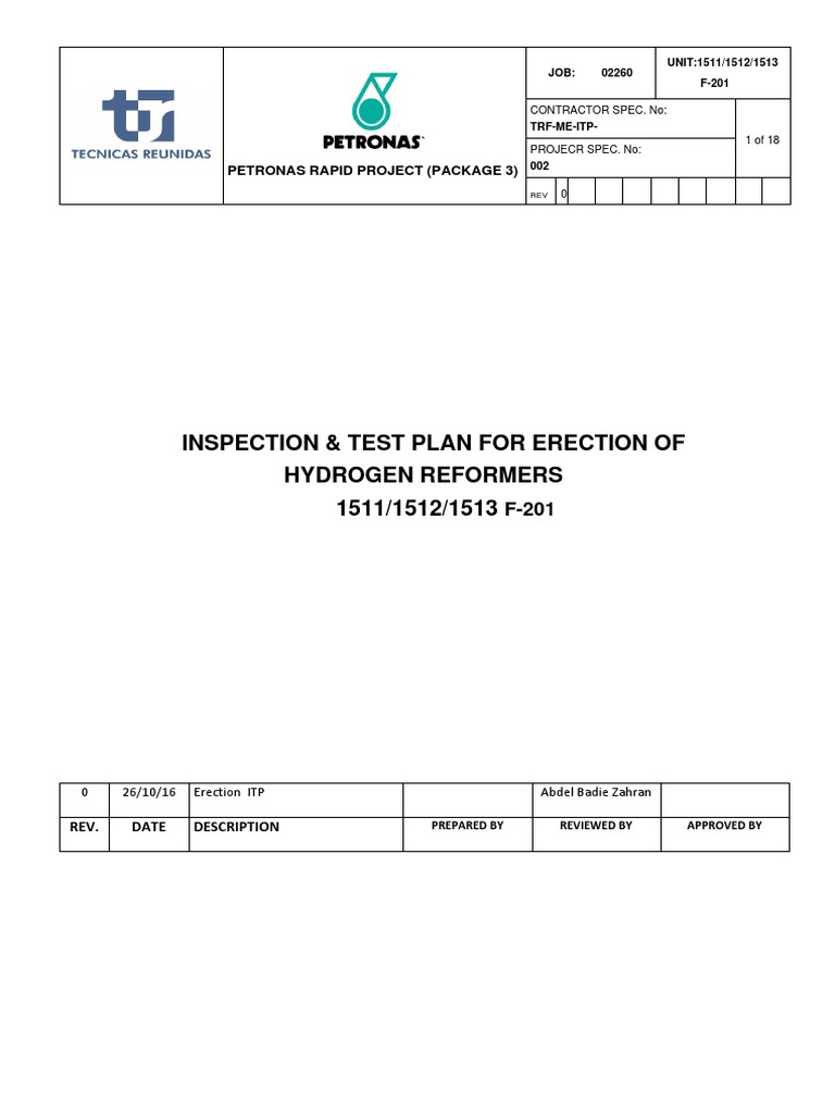 Rapid Reformers Erection Itp | PDF | Evaluation | Business Process