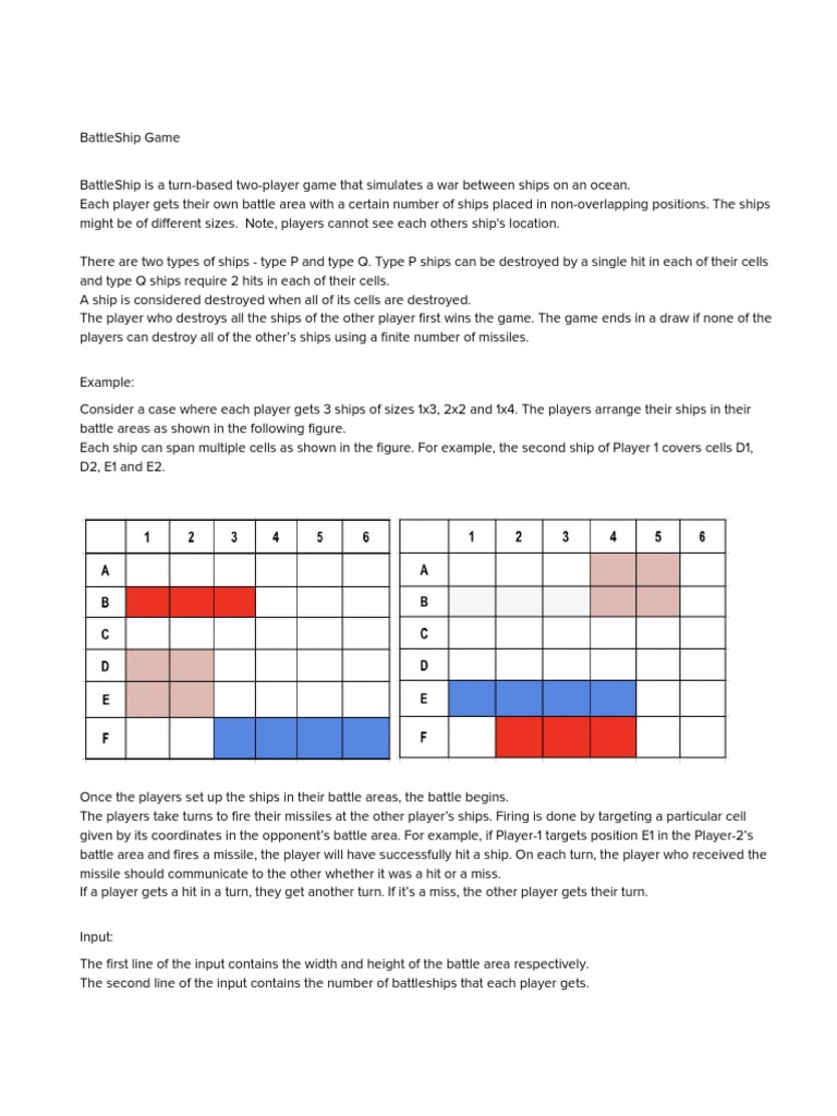 BattleShip Game V3 | Download Free PDF | Battleship