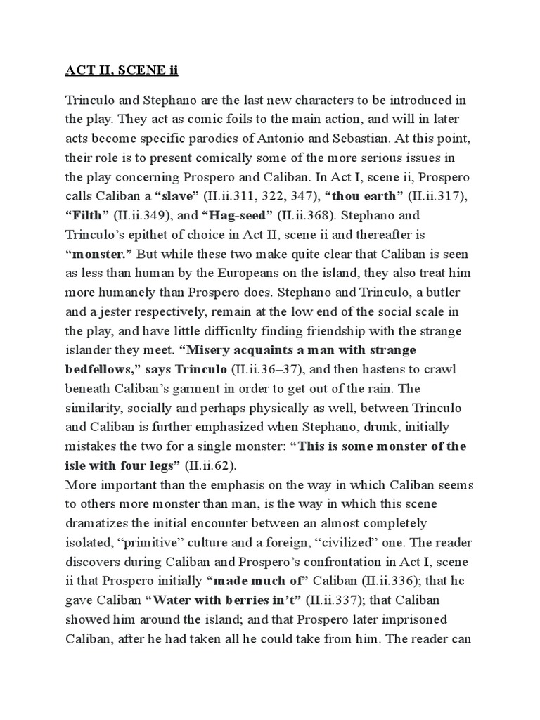 Act Ii, Scene Ii | PDF | The Tempest