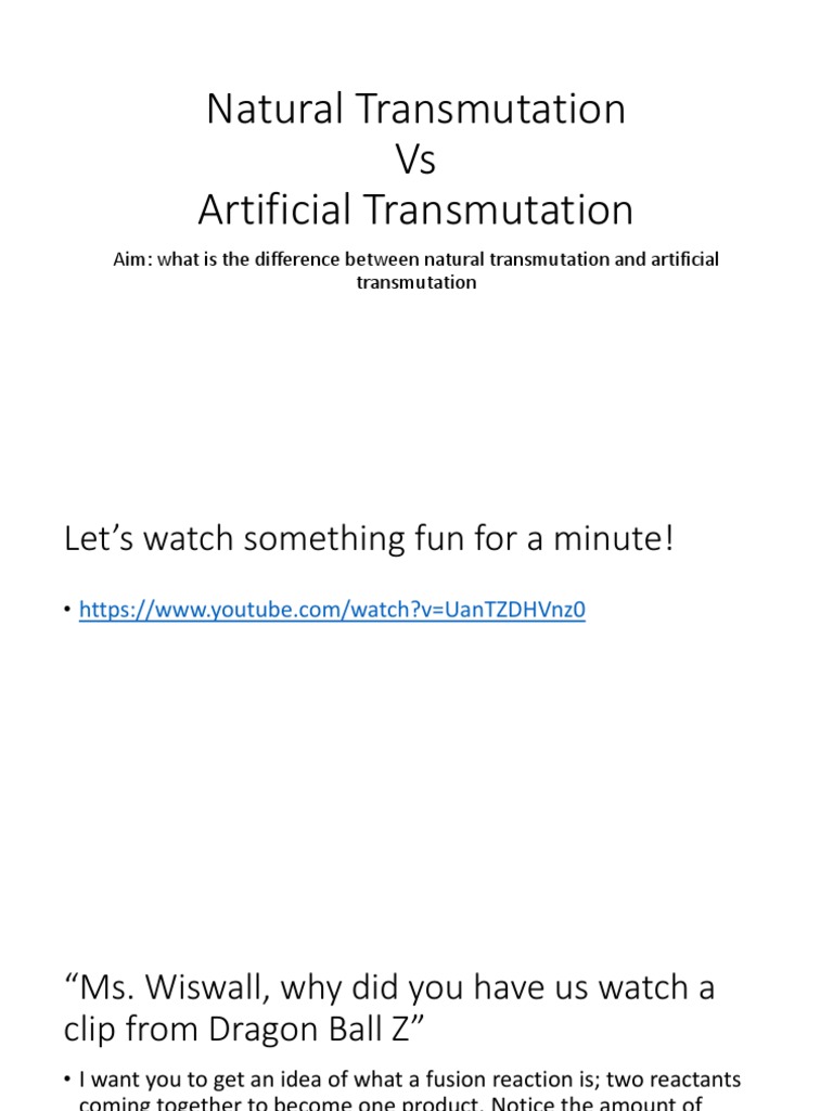 3 - Artificial Transmutation vs. Natural Transmutation | PDF | Nuclear ...