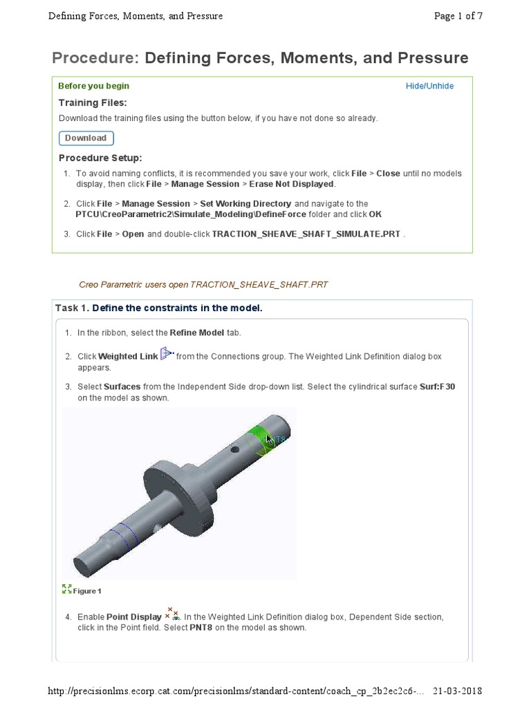 Procedure:: Defining Forces, Moments, and Pressure | PDF | Torque ...