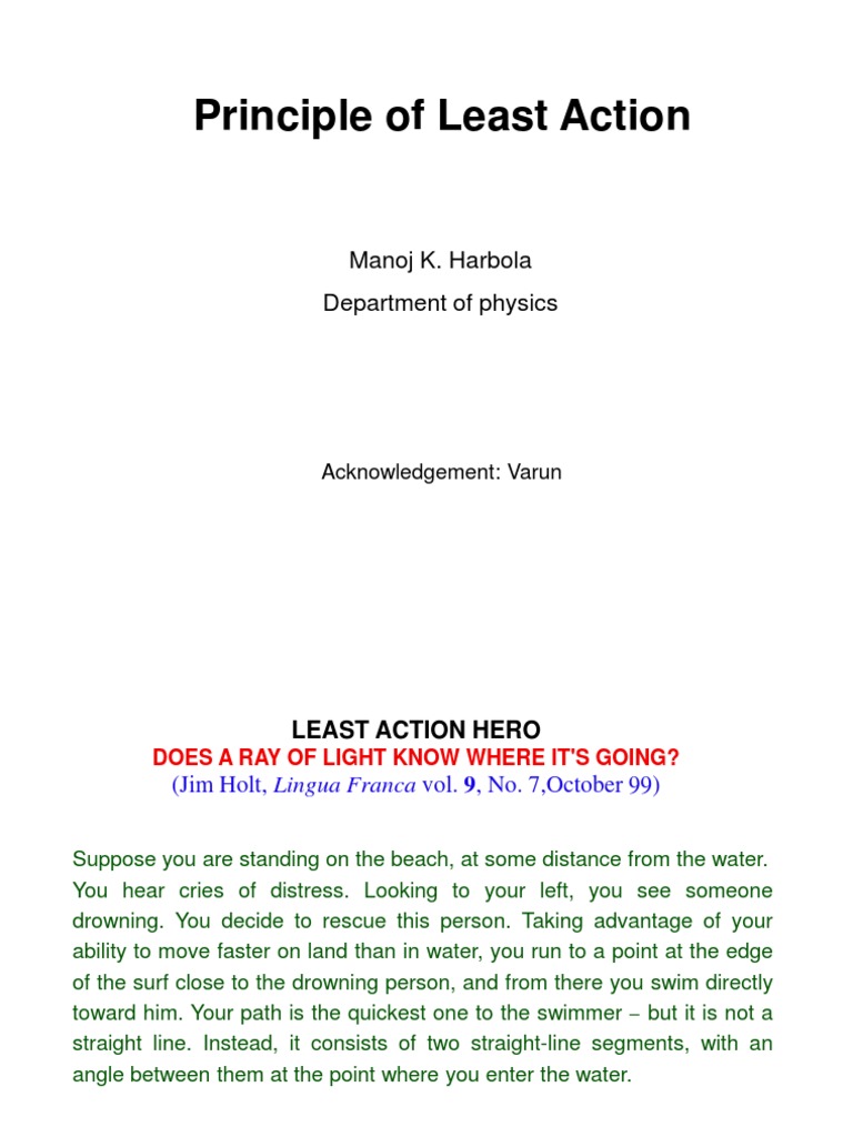 Action Principles | PDF | Light | Classical Mechanics