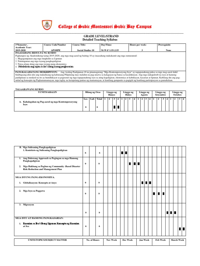 Syllabus Social Studies 10 True - Copy Valid | PDF