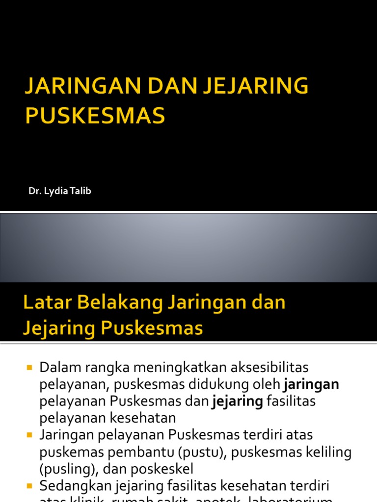 Jaringan Dan Jejaring Puskesmas | PDF