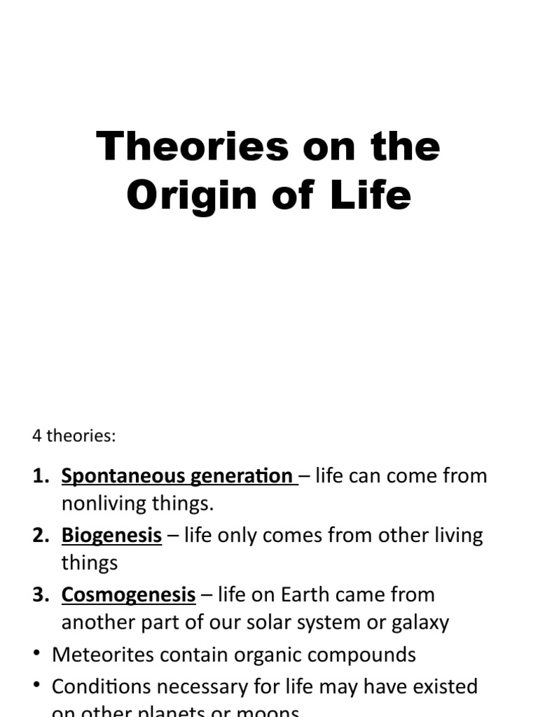 Theories On The Origin of Life | PDF
