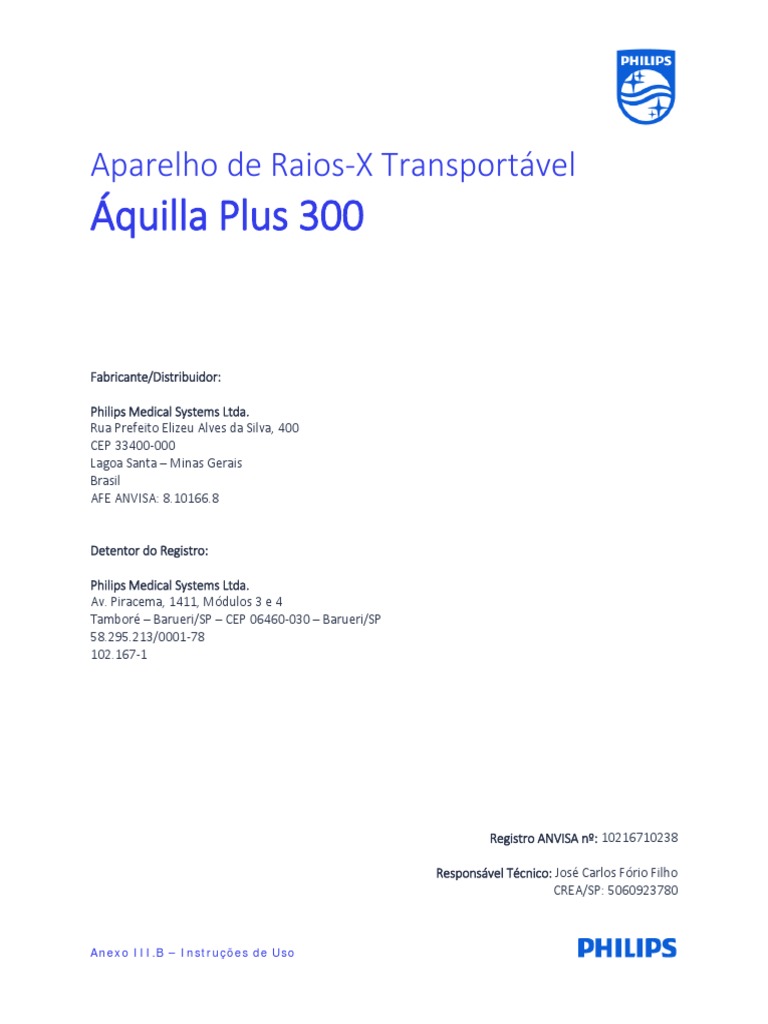Manual Aquila Plus 300 - Aparelho de Raio-X | PDF | Raio X | Relâmpago