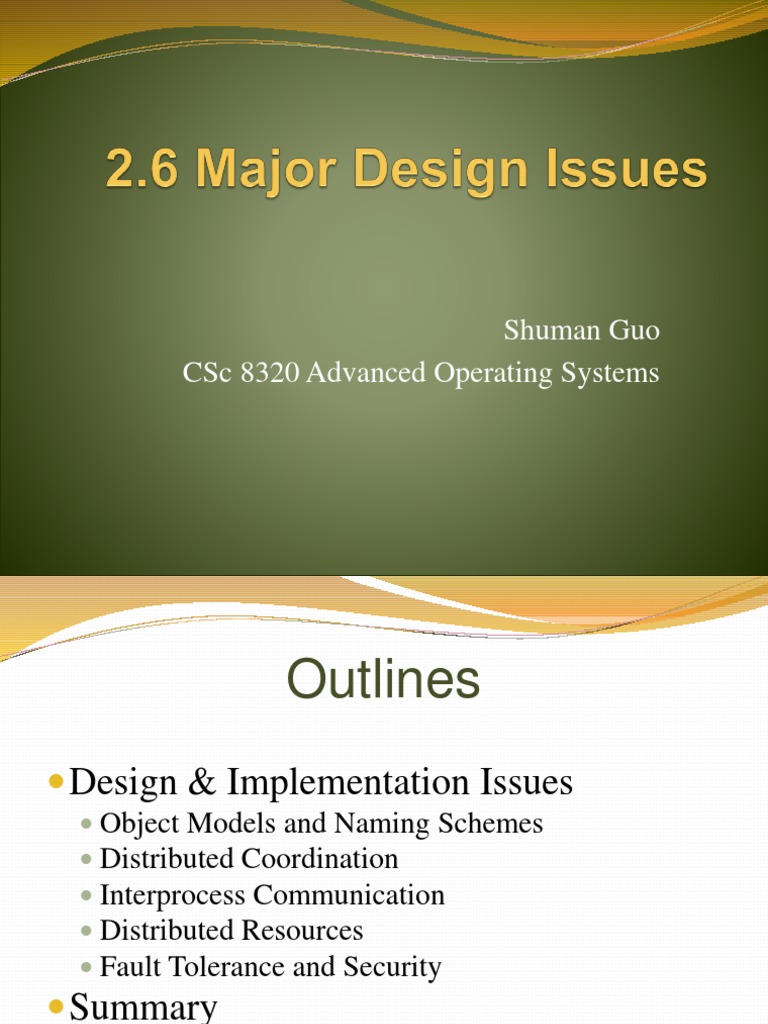 Distributed Systems Design and Implementation Issues | PDF | Common Object Request Broker ...