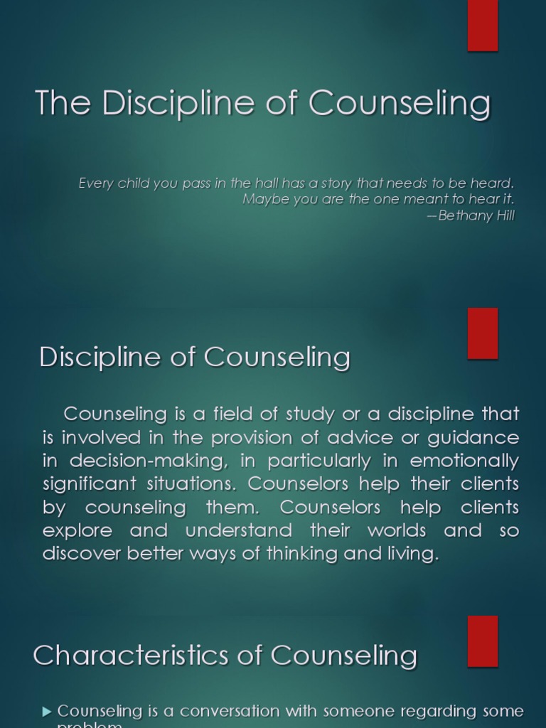 Understanding the Discipline of Counseling | PDF | Counseling ...