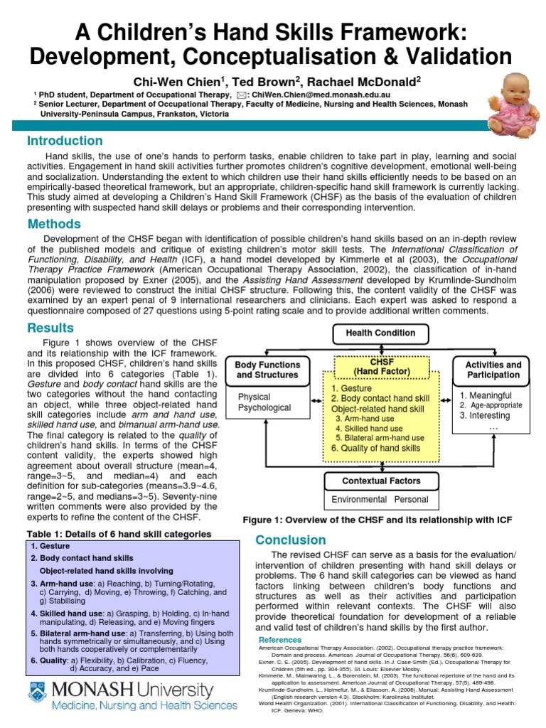 A Children's Hand Skills Framework: Development, Conceptualisation ...