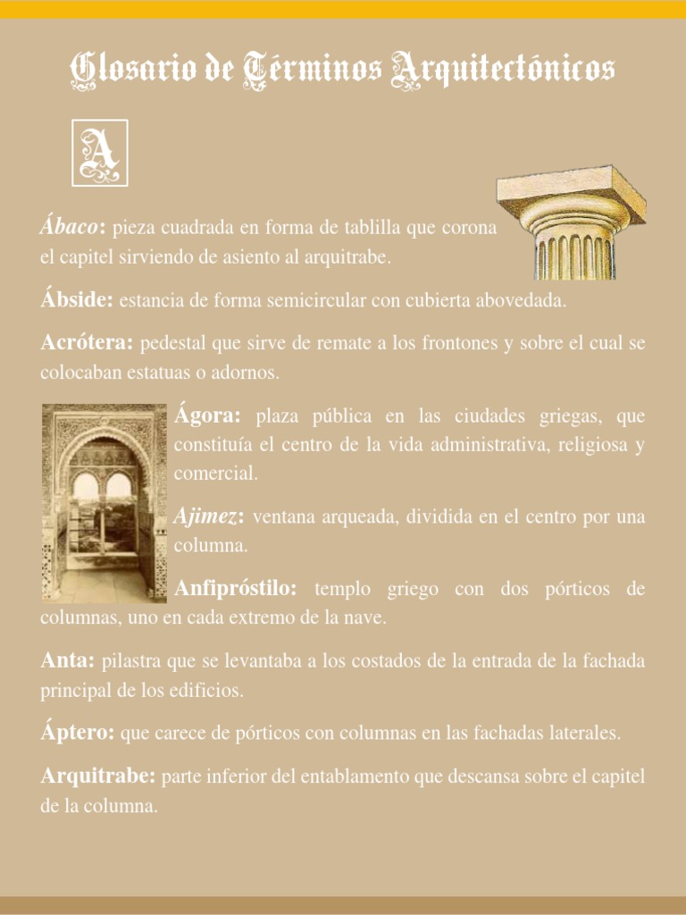 Glosario de Términos Arquitectónicos | PDF | Columna | Diseño ...