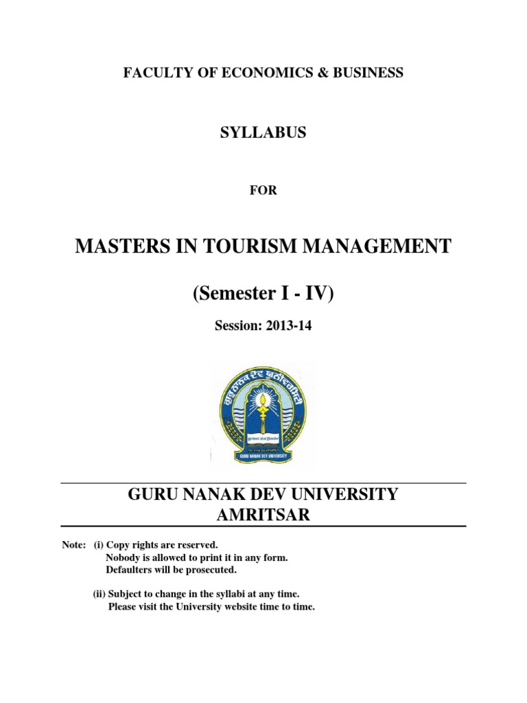 Travel Syllabus In2014 | Download Free PDF | Tourism | Marketing