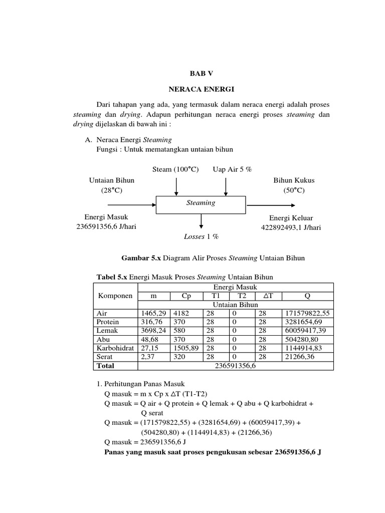 Perhitungan Neraca Energi Bihun | PDF | Sains & Matematika