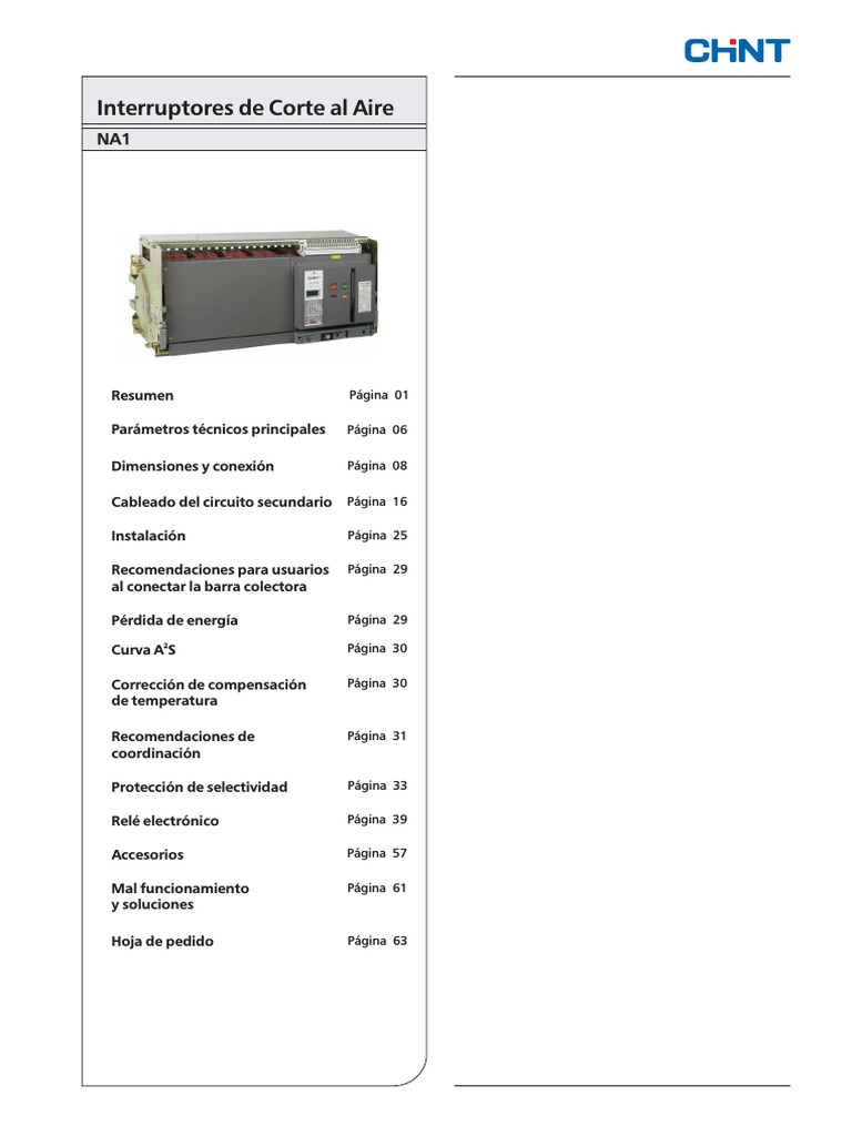 Manual del Interruptor NA1-AVR MX341 | PDF | Relé | Corriente eléctrica