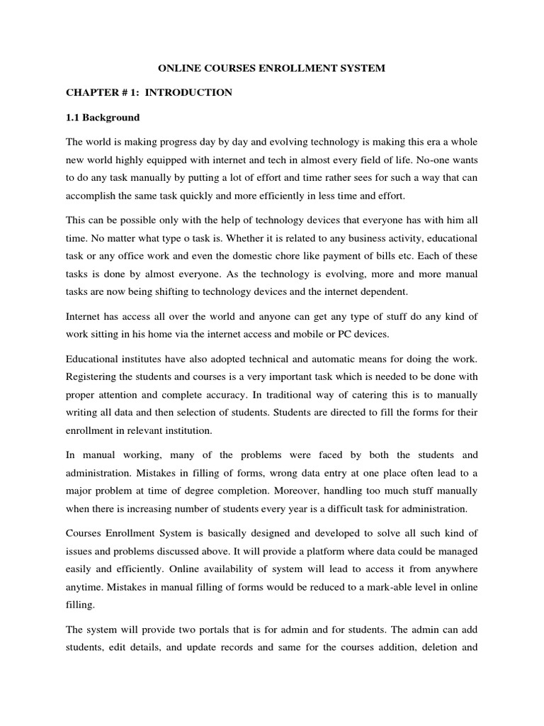 An Online Enrollment System: Providing Students and Administrators with ...