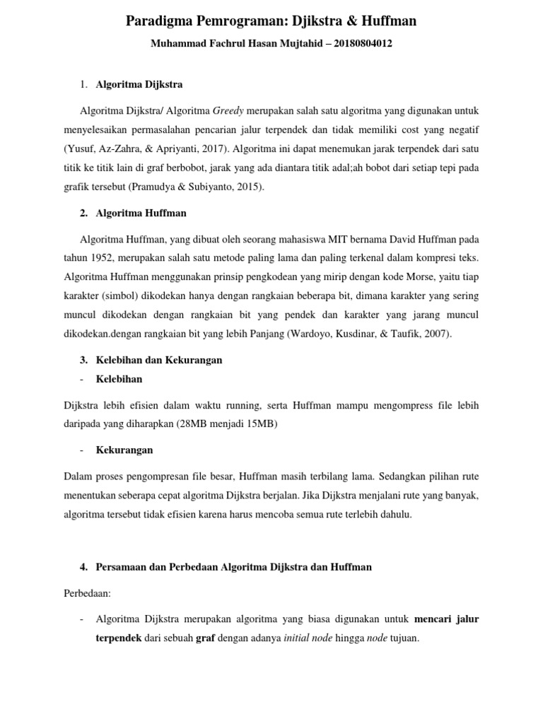 Paradigma Pemrograman: Djikstra & Huffman | PDF
