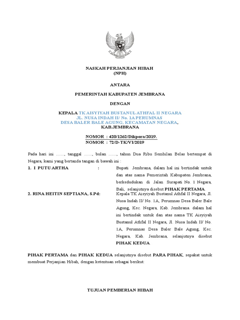 Contoh NPHD 2019 | PDF