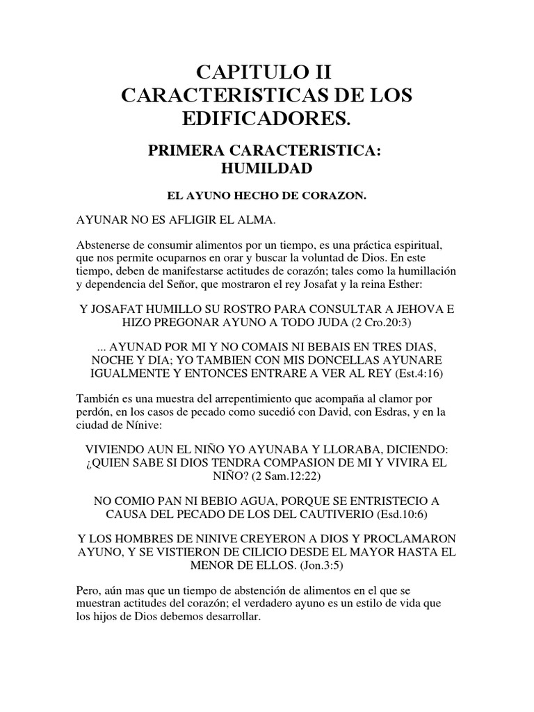 Caracteristicas de Los Edificadores | PDF | Rápido | Pecado