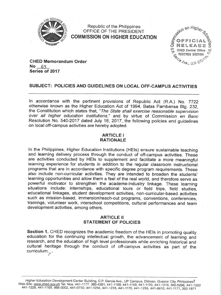 CMO 63 S 2017 PDF | PDF