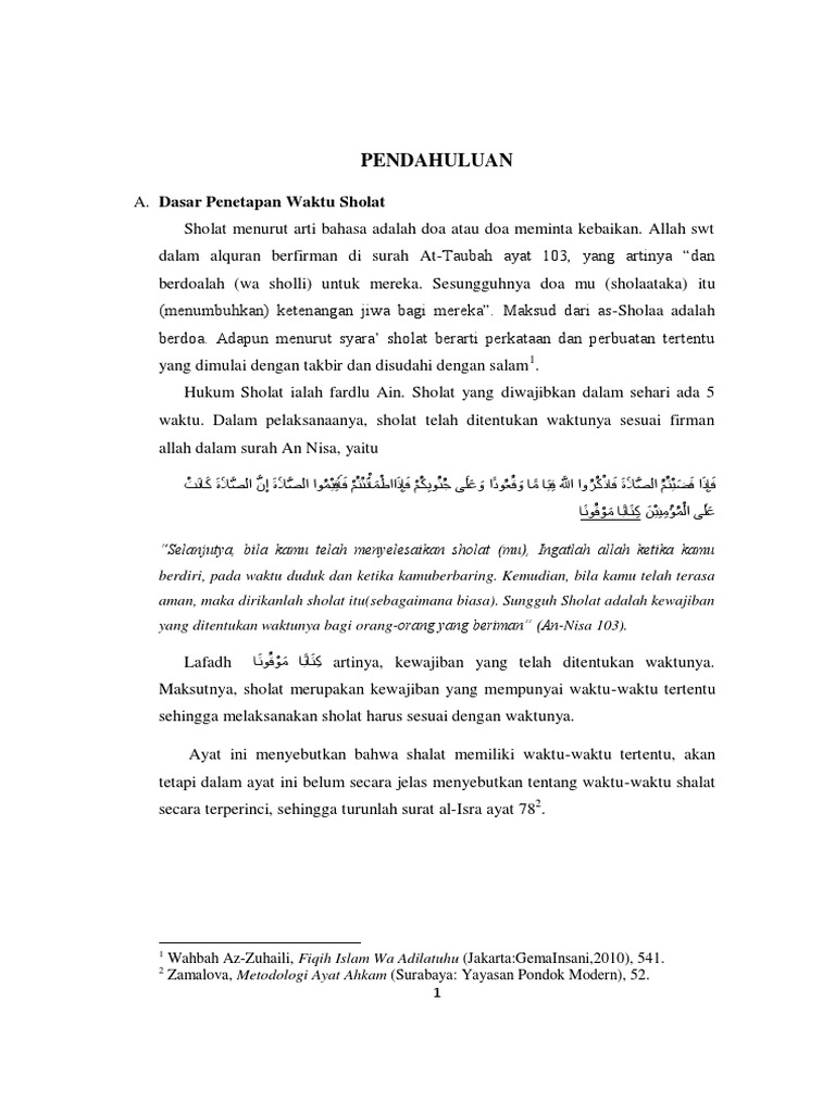 Tafsir Ahkam Waktu Sholat | PDF