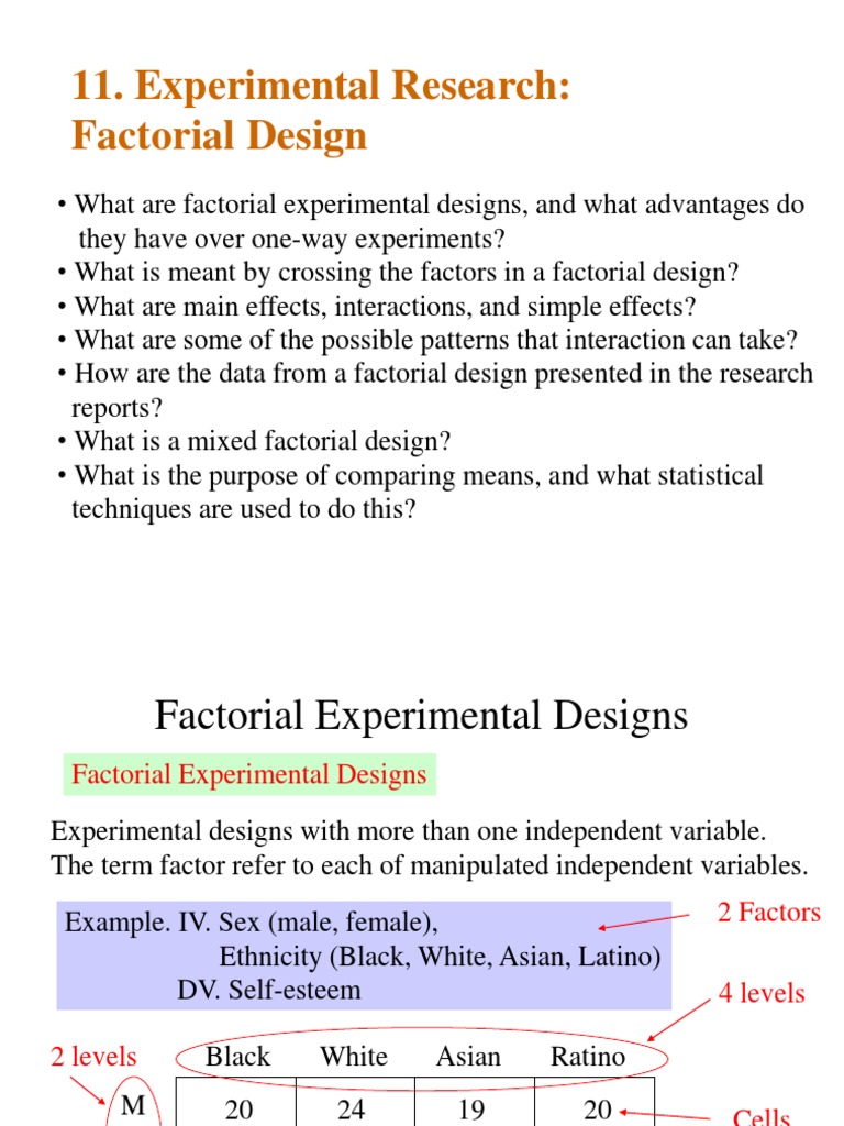 Experimental Research: Factorial Design | PDF | Design Of Experiments | Experiment