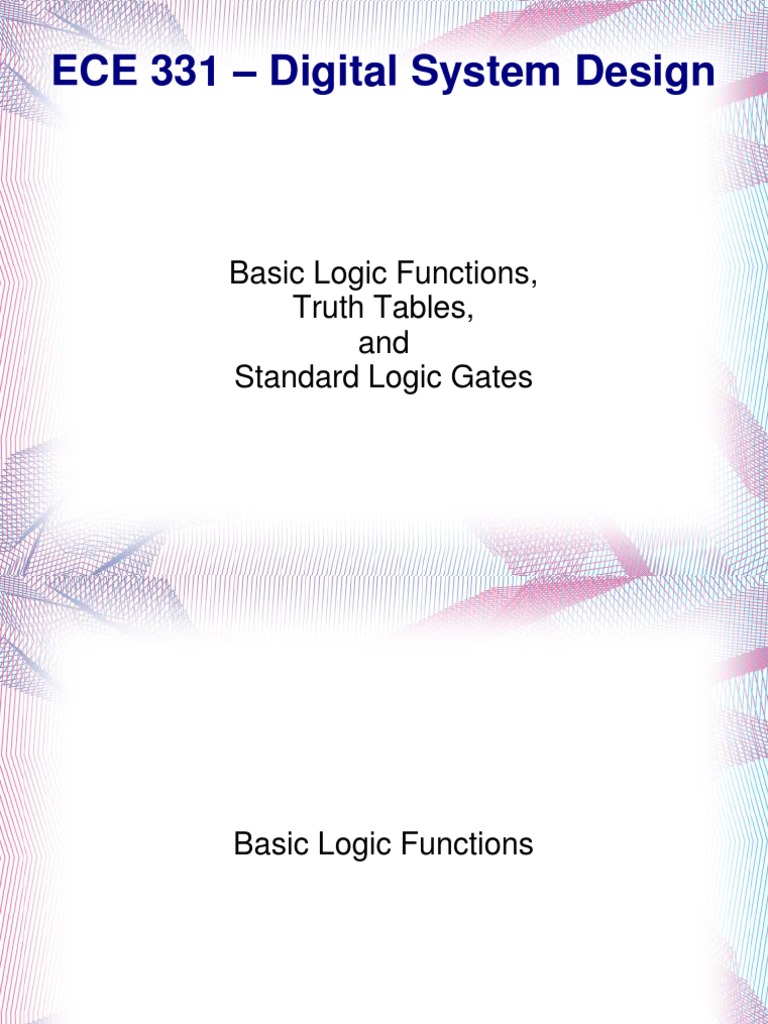 ECE 331 - Digital System Design: Basic Logic Functions, Truth Tables ...