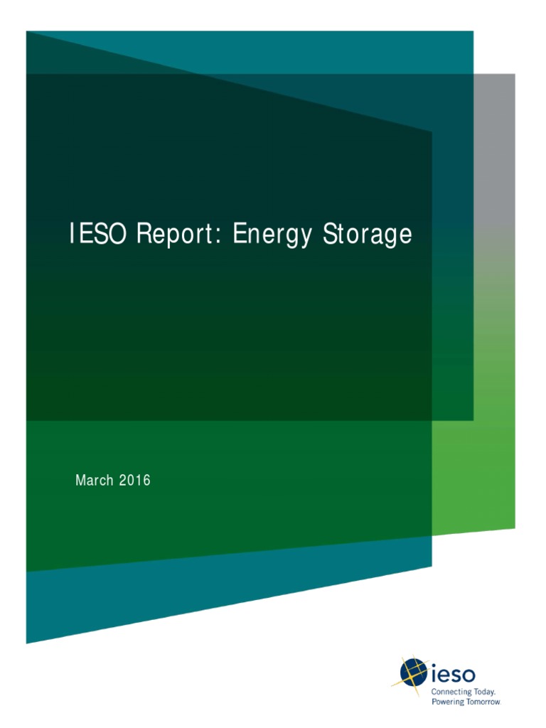 IESO Report | PDF | Energy Storage | Electrical Grid