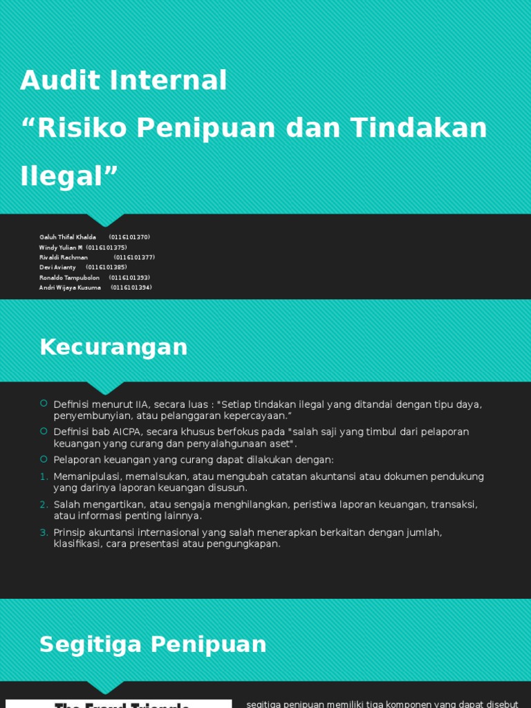 Audit Internal"Risiko Penipuan Dan Tindakan Ilegal" | PDF