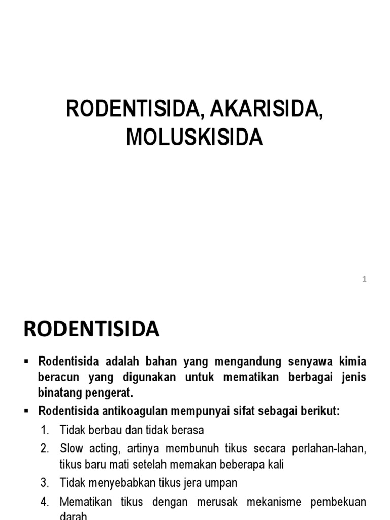 Rodentisida Akarisida Moluskisida | PDF