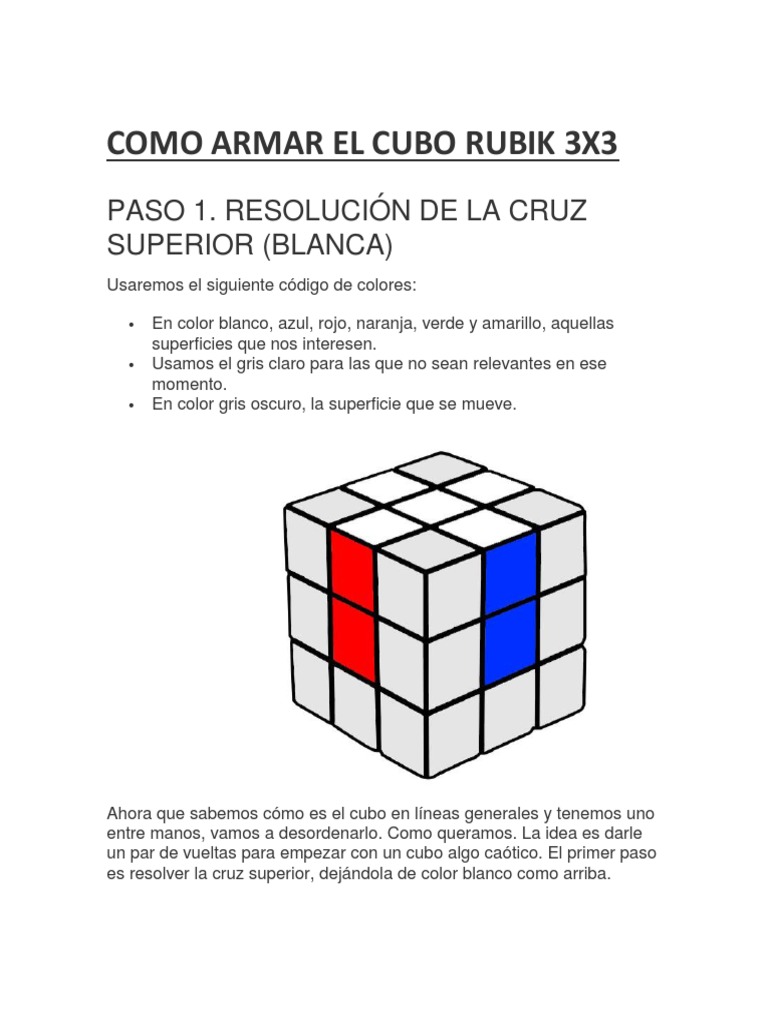 Cómo resolver el cubo de Rubik 3x3 en 7 pasos | PDF | Color